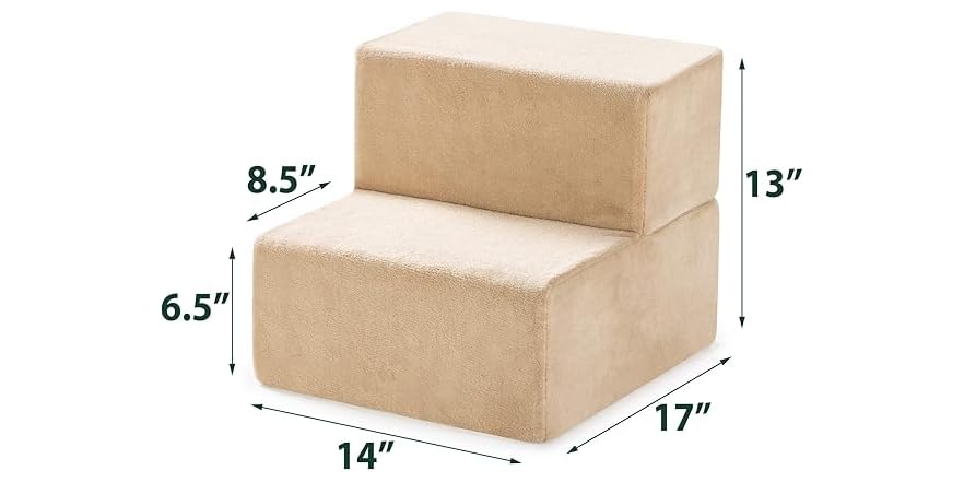 ZINUS Foam 13 Inch 2-Step Step Pet Stairs