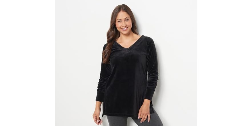 Cuddl Duds Plush Velour V-Neck Tunic