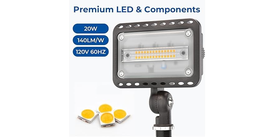 20W Outdoor LED Flood Lights, 2 Pack