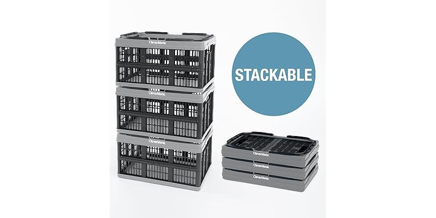 CleverMade Collapsible Shopping Basket - Stone
