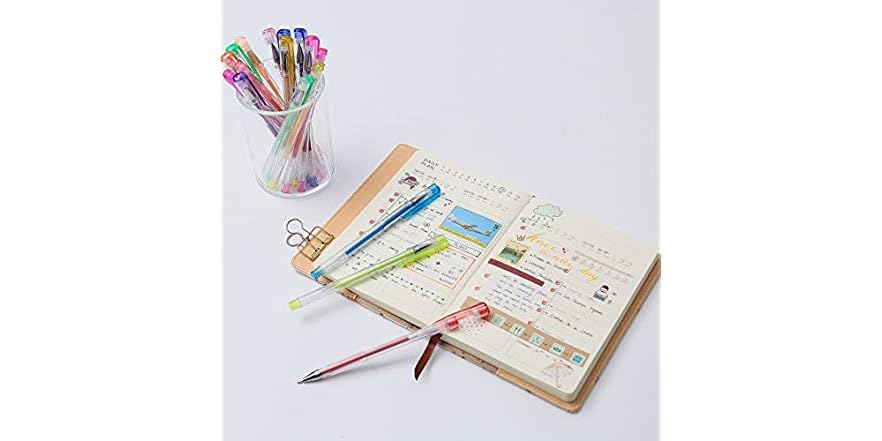 100 Unique Colors Gel Pens Set With Case