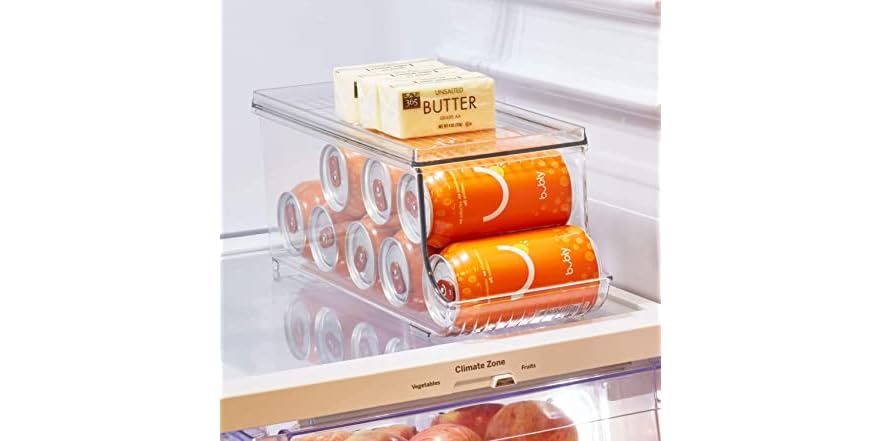 iDesign Beverage Fridge Organizer w/ Lid