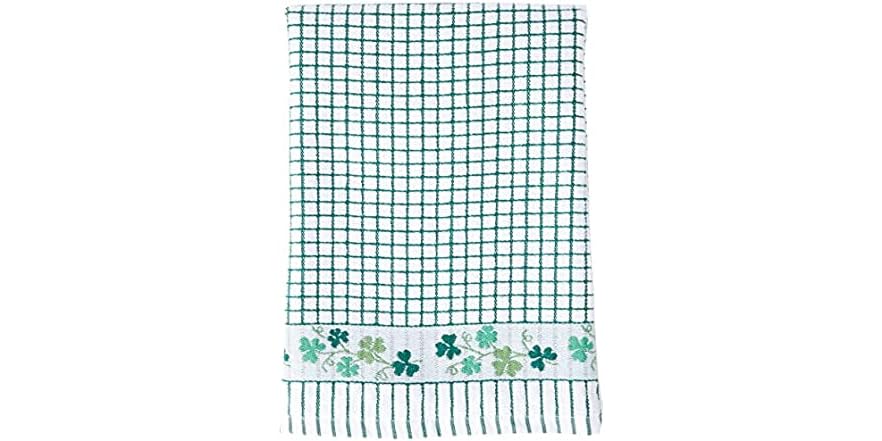 Poli-dri Jacquard Towel White with Green