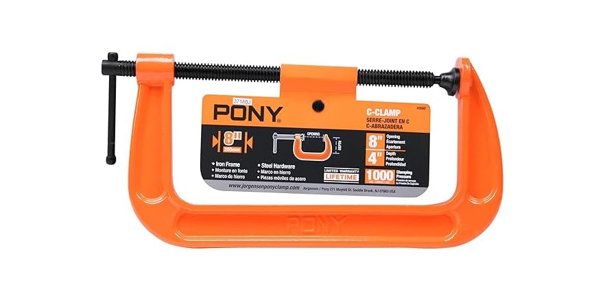 PONY Pony Jorgensen 2680 8-Inch C-Clamp, Orange