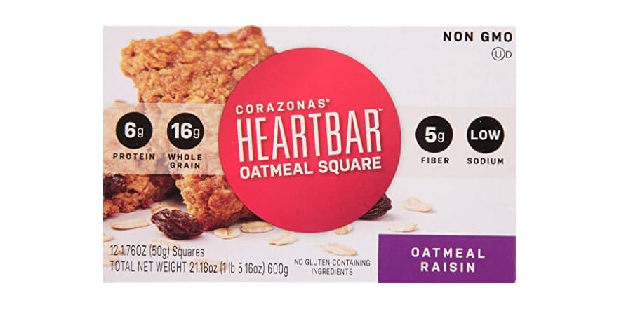 Corazonas Heartbar Oatmeal Squares, 12ct