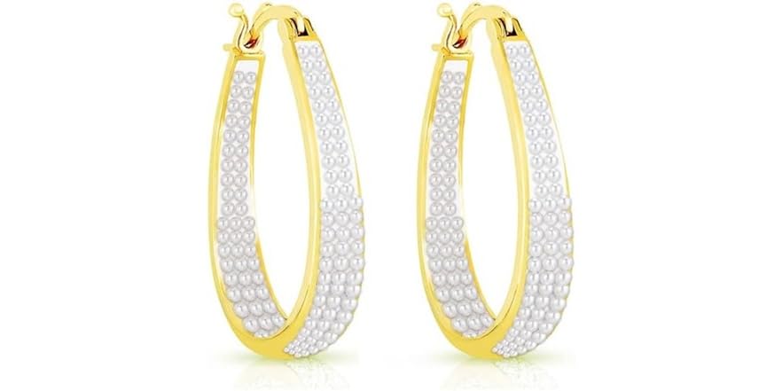 Yeidid Crystal French Lock Hoops Earrings