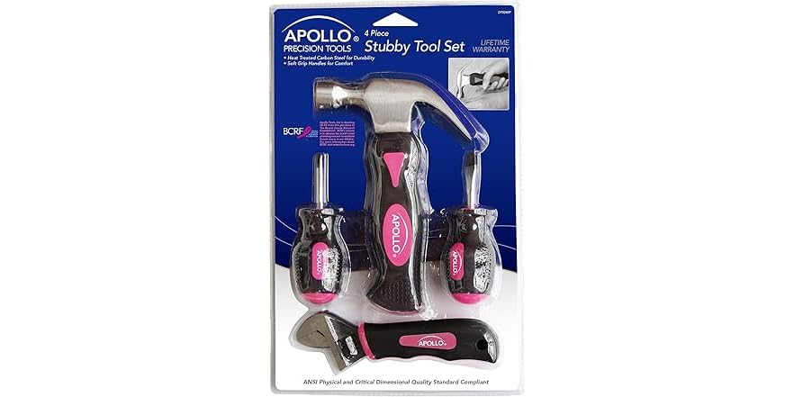 Apollo Tools 4 Piece Stubby Tool Set