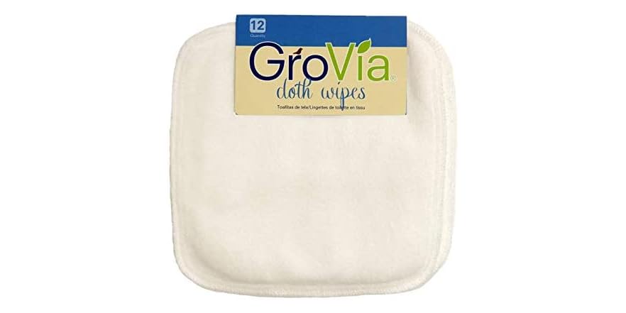 GroVia Reusable Cloth Diapering Wipes, 12 Count