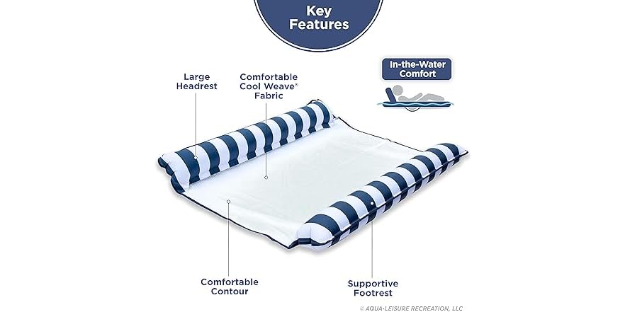 Aqua Pool Float Navy/White