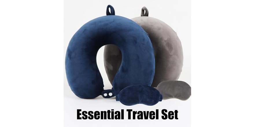 Pure Memory Foam Travel Pillow Set