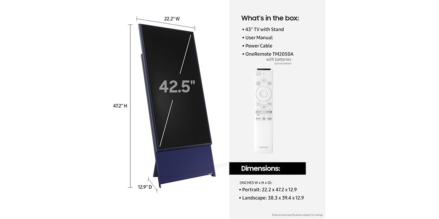 Samsung The Sero LS05B Series - QLED 4K TV (2022) (Factory Reconditioned)