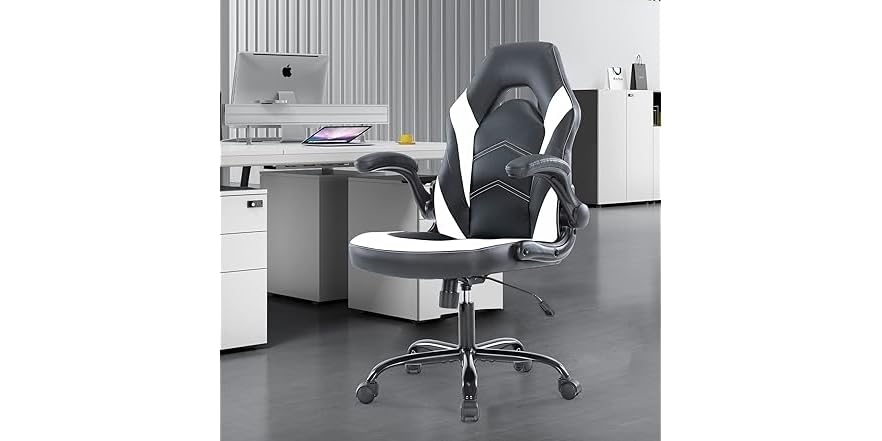 Office Chairs Adjustable Swivel Rolling Chair, White