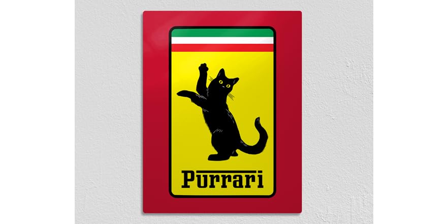 Purrari 11" x 14" Metal Poster