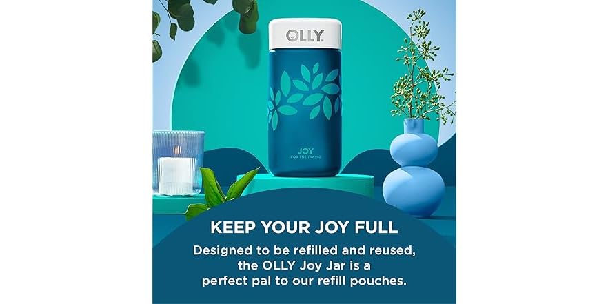 OLLY Joy Jar Gift, Easy Refillable Glass Bottle