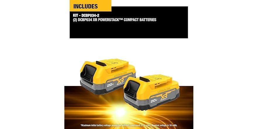 DEWALT DCBP034-2 20V MAX POWERSTACK Battery 2 Pack
