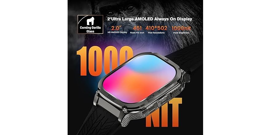 AMAZTIM 2" Smart Watch