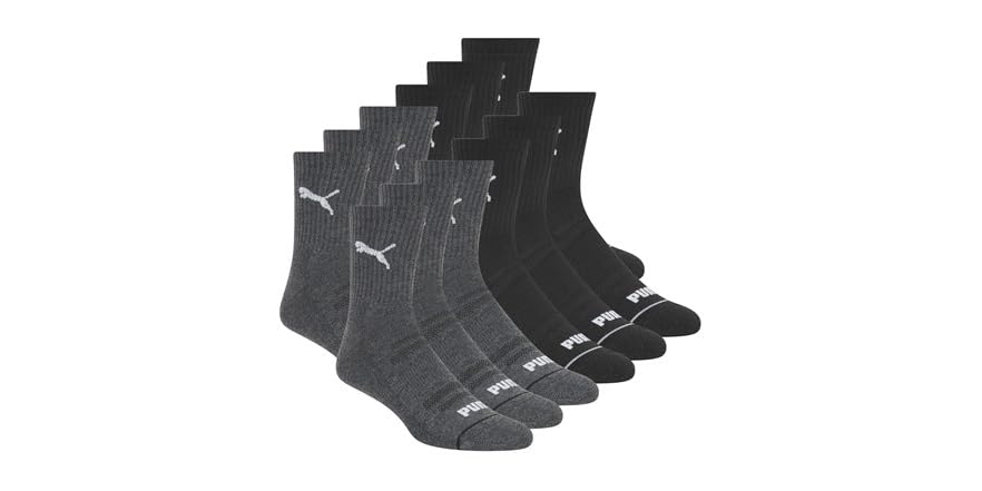 PUMA Men's 12pr High Quarter Sport Socks