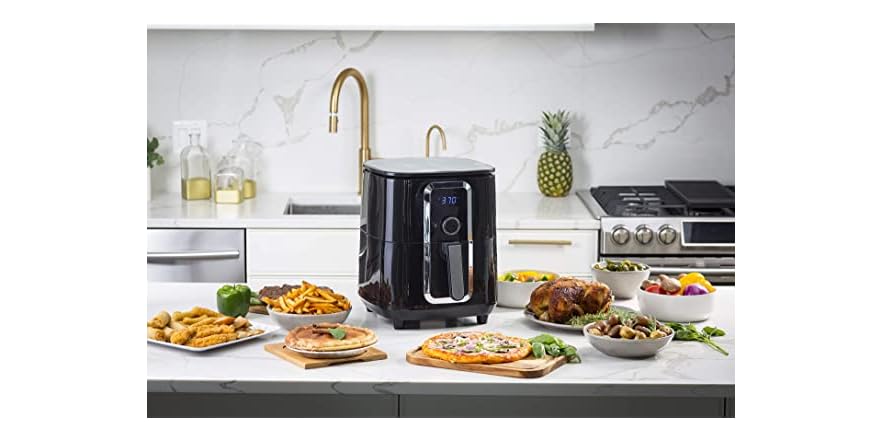 Aria Ceramic Air Fryer, 7Qt, Black