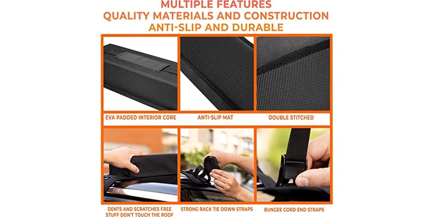 Zone Tech Soft Roof Rack Pads Heavy Duty