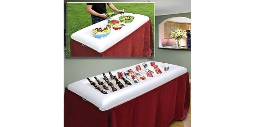 White Inflatable Serving Bar With Drain Plug 3 pack