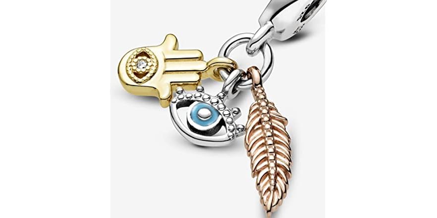 PANDORA Hamsa - All-seeing Eye & Feather
