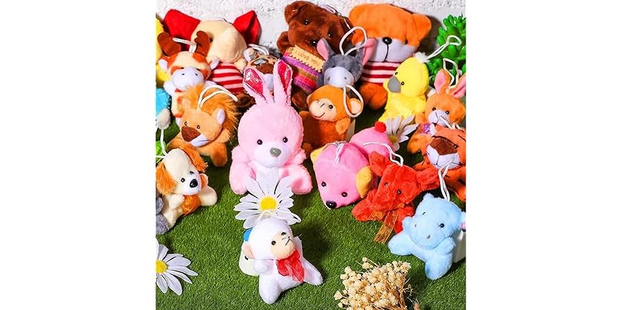 50 Pcs Mini Stuffed Animals Set