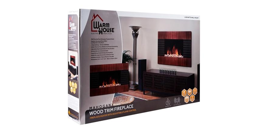 Warm House Mahogany Electric Fireplace