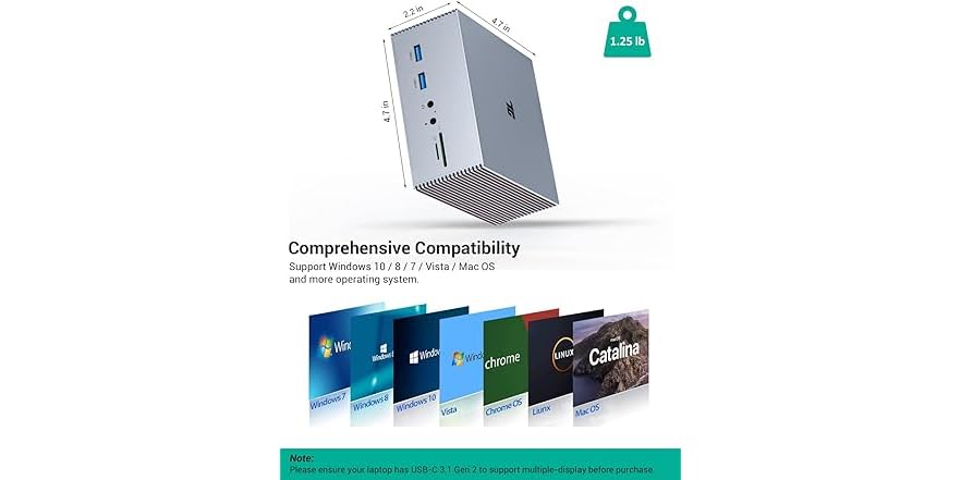 Tiergrade 16-1 USB-C Docking Station with Dual 4K HDMI