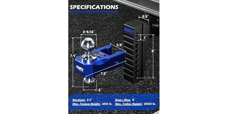 Orion Motor Tech Adjustable Trailer Hitch