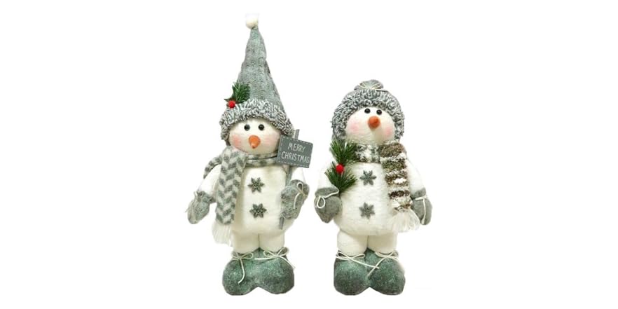 14" Cheery Snowmen (Set of 2)