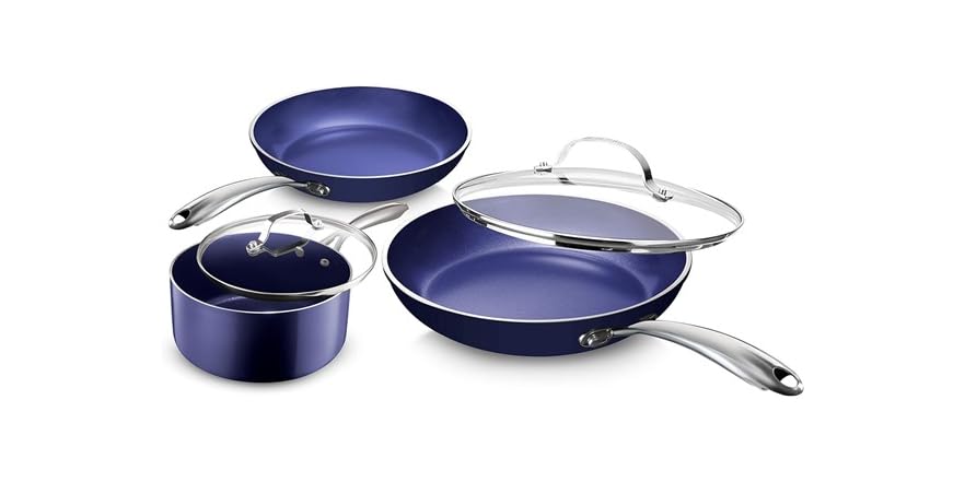 5 or 10-PK Blue Cookware Set