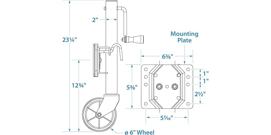 Seachoice Trailer Jack Max Lift 1,000 Lbs.