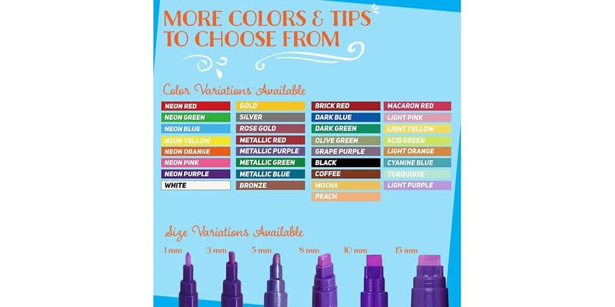 MMFB Arts & Crafts 8pc Chalk Paint Pens