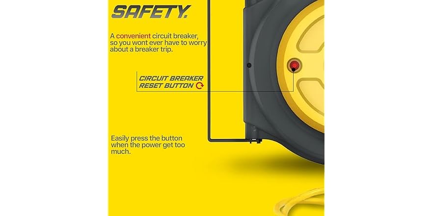 ReelWorks Extension Cord Reel Retractable 50'