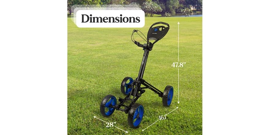 SereneLife 4 Wheel Golf Push Cart