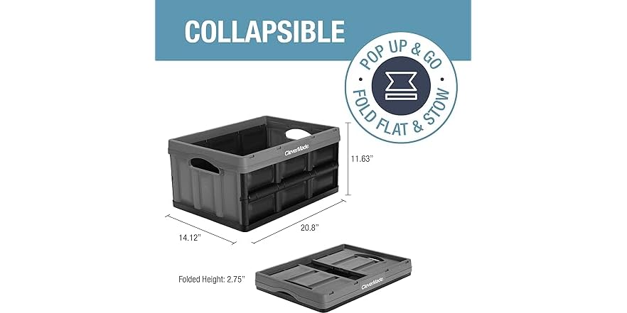 CleverMade 32L Collapsible Storage Bins 3 Pk