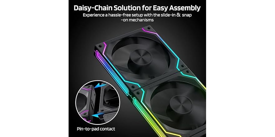 LTC Black 120mm PC Case Fan, ARGB