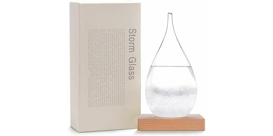 Multi Pack Storm Glass Weather Predictor With Wooden Base
