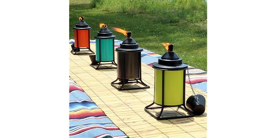 Sunnydaze Multi-Color Outdoor Torches, Set of 4