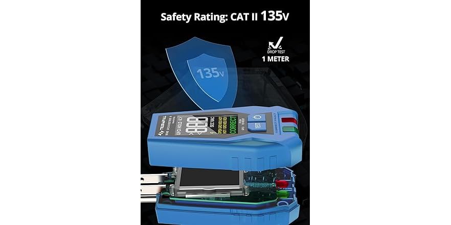 TILSWALL W140 Tilswall GFCI Outlet Tester Blue