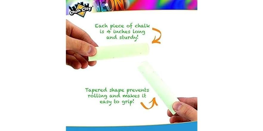 Chalk City Neon Sidewalk Chalk for Kids