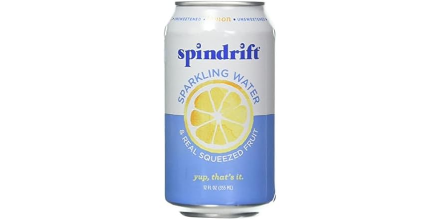 Spindrift Sparkling Water, Lemon, 12 fl oz