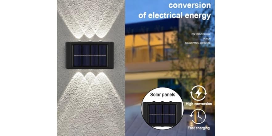 4-Pack Solar Wall Light Sconces