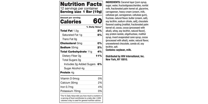 WW Chocolate Caramel Mini Bar, 24ct