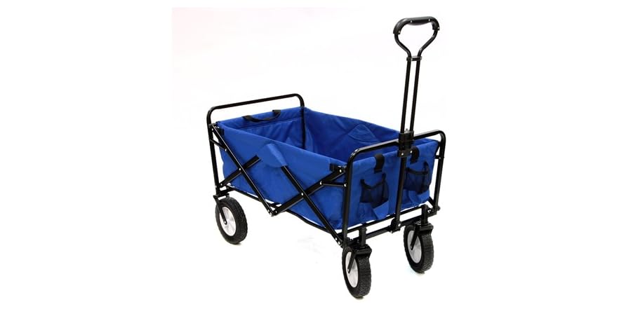 Collapsible Folding Outdoor Utility Wagon, Blue