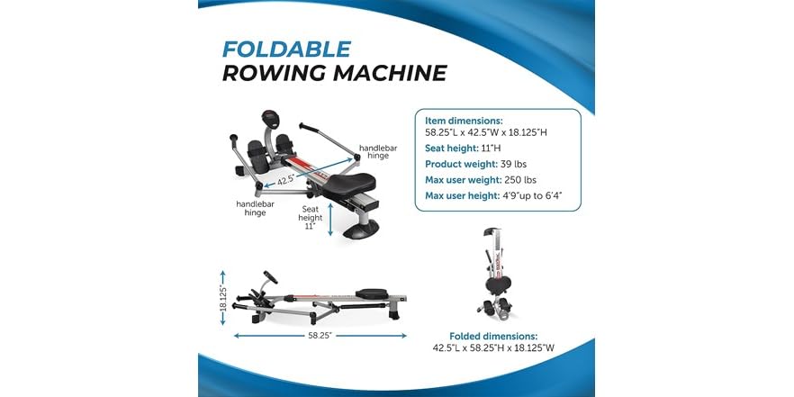Stamina Glider Hydraulic Rowing Machine