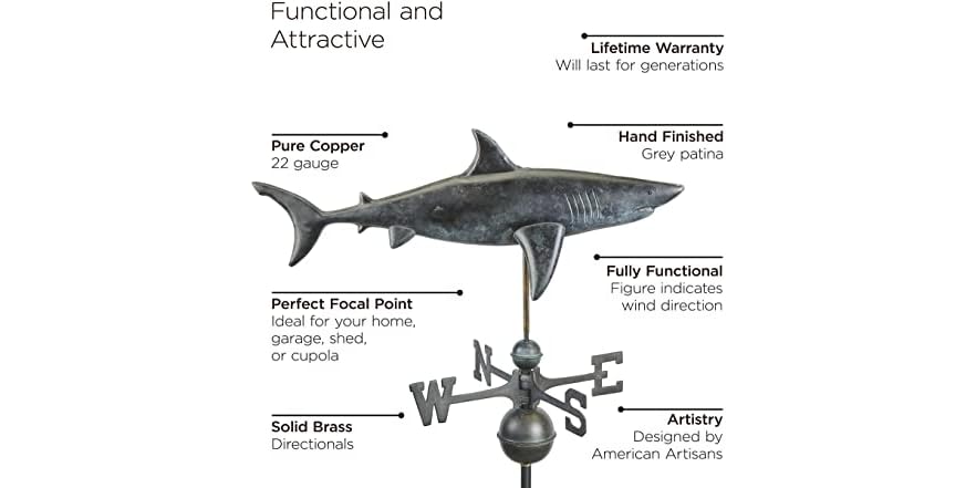 Good Directions Shark with Arrow Weathervane