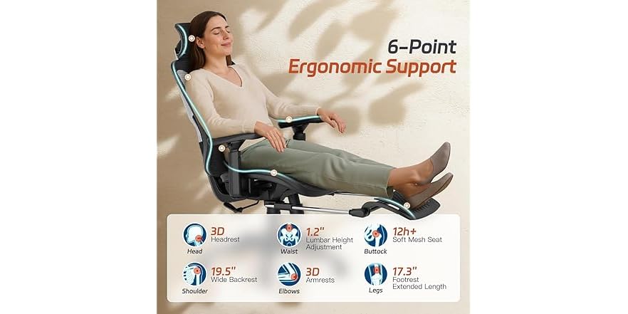 NexHut office chair with lumbar support (Open Box)