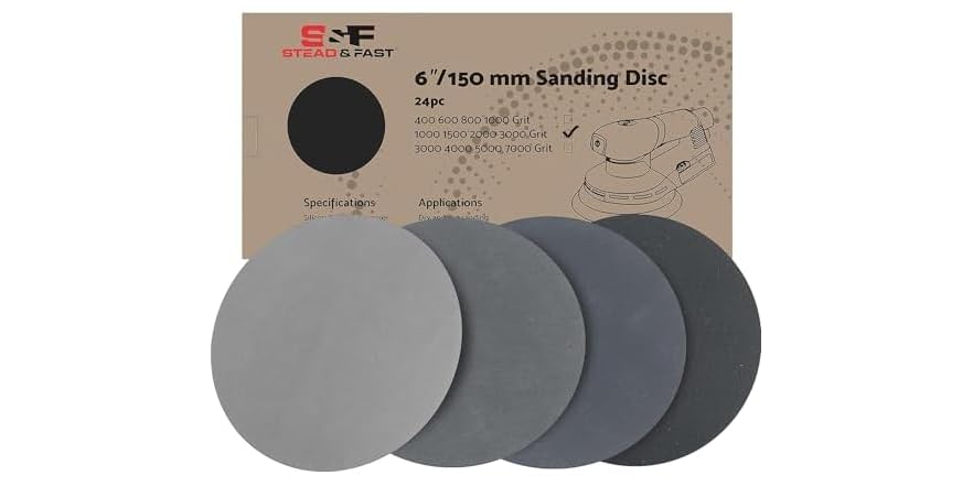 S&F 6 Inch Sanding Discs 24 Pack
