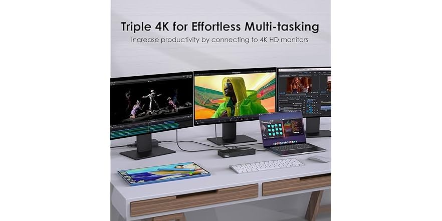 WAVLINK DisplayLink Docking Station Triple Monitor (Open Box)